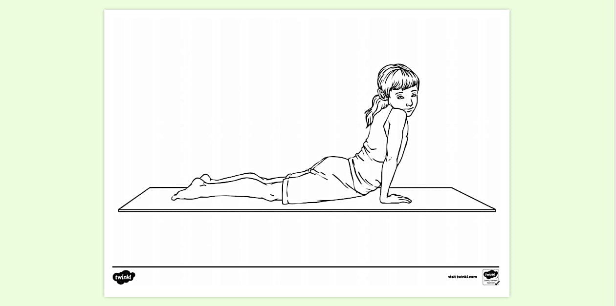Child Stretching on Mat Colouring Sheet | Colouring Sheets