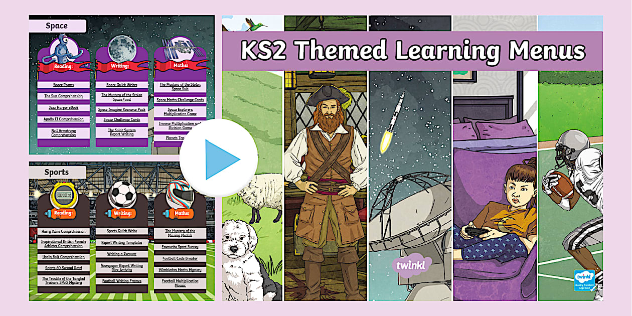 KS2 Themed Learning Menus (professor feito) - Twinkl