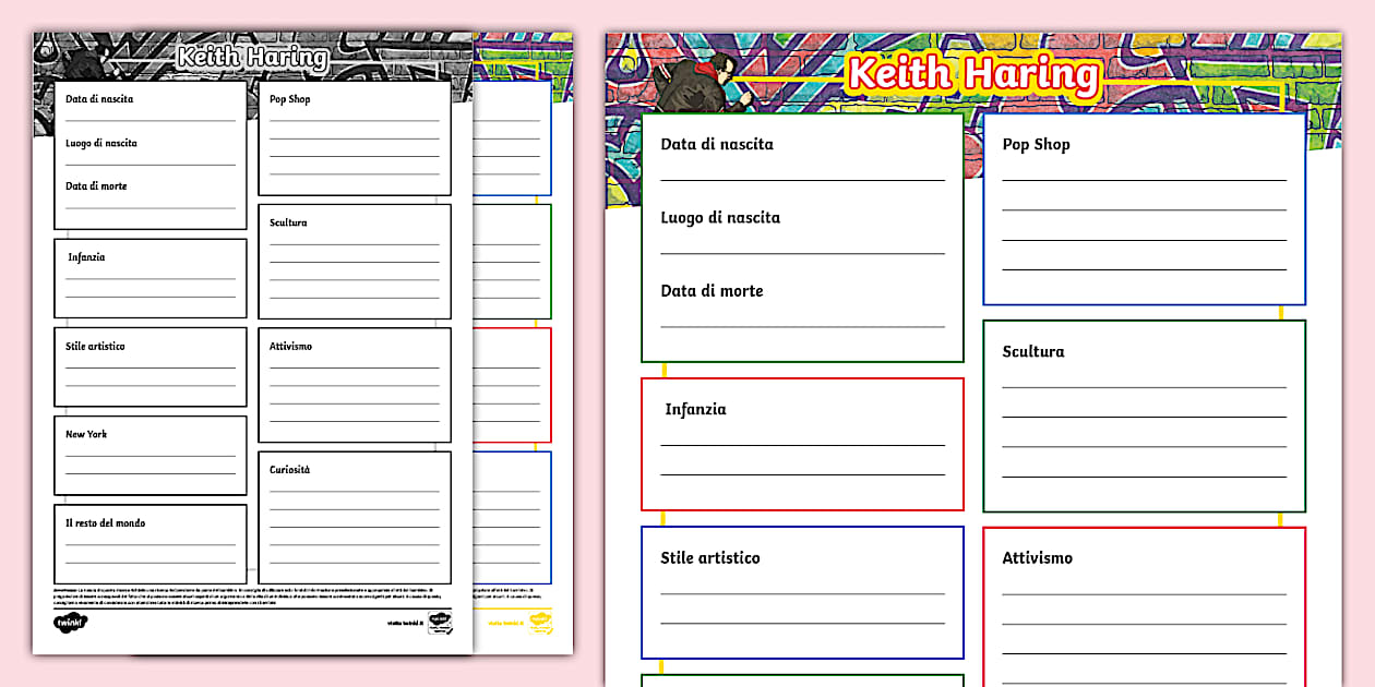 * NEW * Modello di scheda informativa: Keith Haring