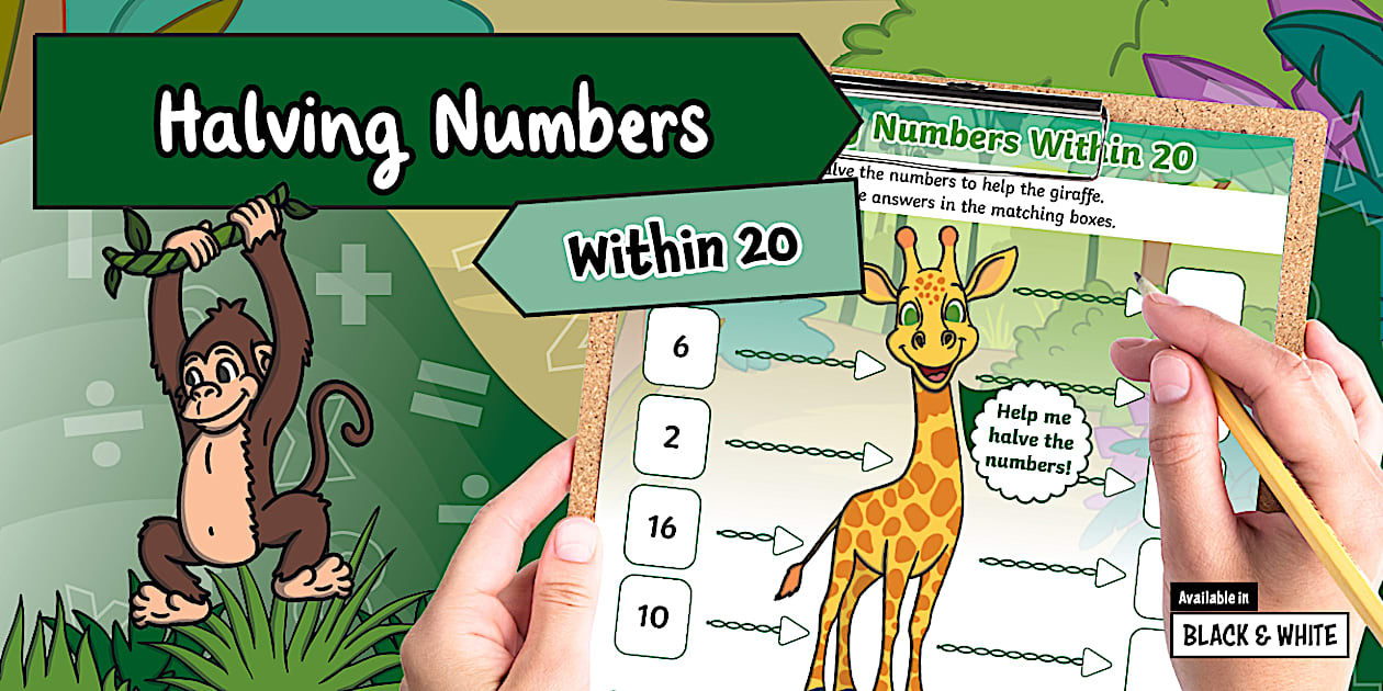 👉 Halving Numbers Within 20 Worksheet - Twinkl - KS1