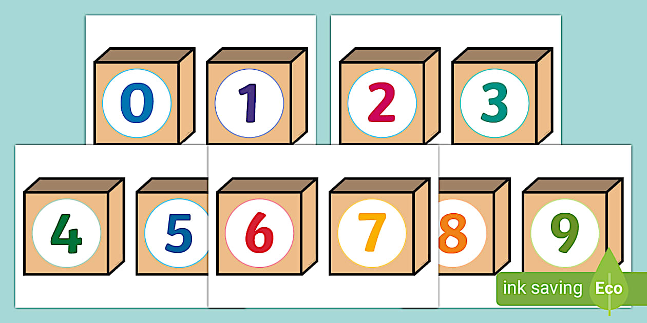 Wooden Block Display Numbers (teacher made) - Twinkl