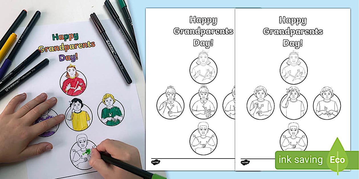 Auslan Grandparents Day Colouring Pages (teacher made)
