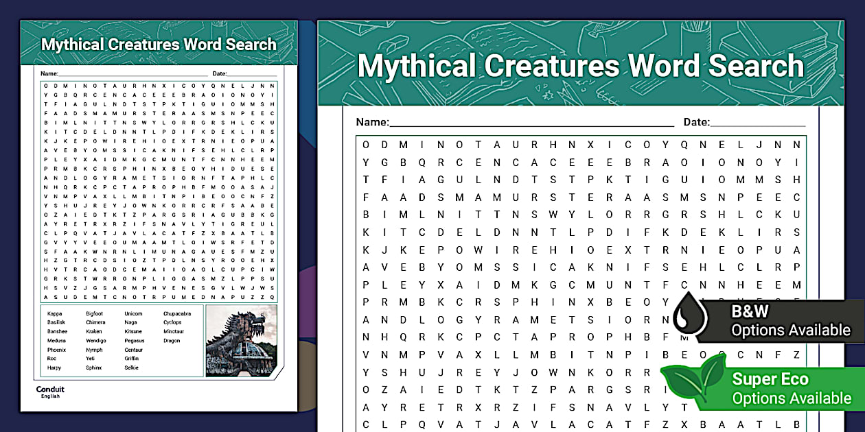 Mythical Creatures Word Search - Twinkl