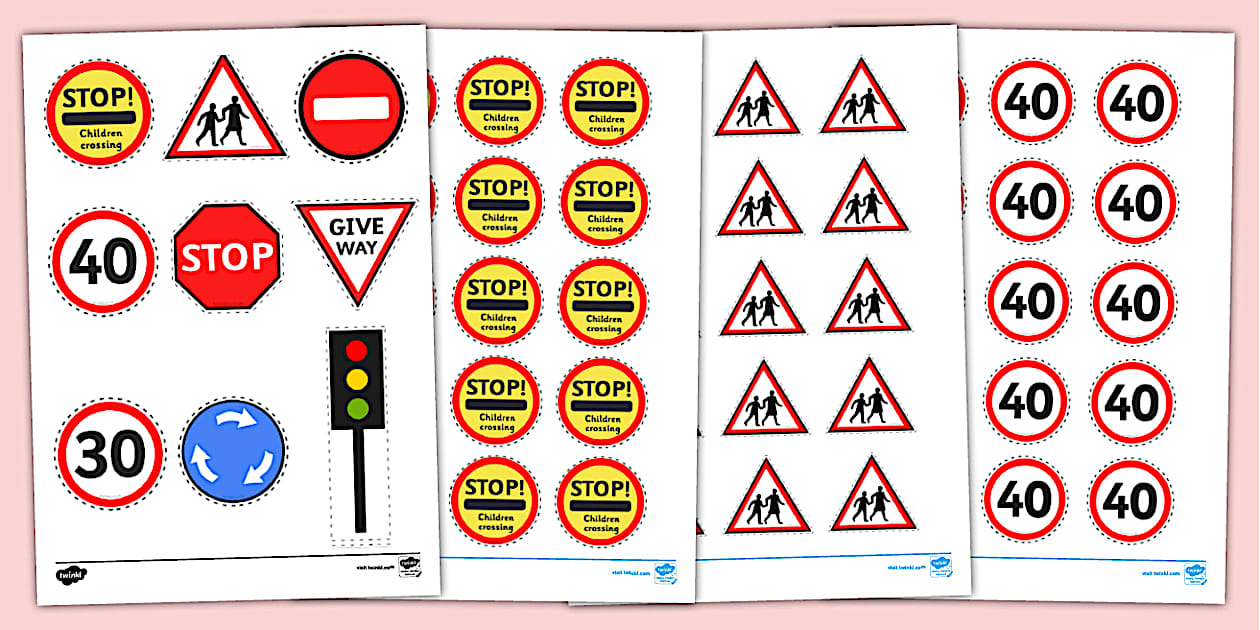 Small World Road Signs and Traffic Lights - Twinkl