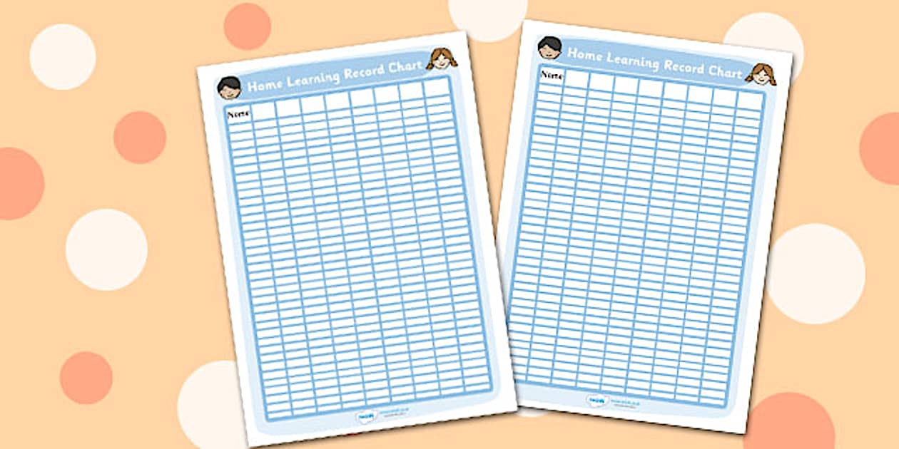 Editable Home Learning Record Chart - Twinkl