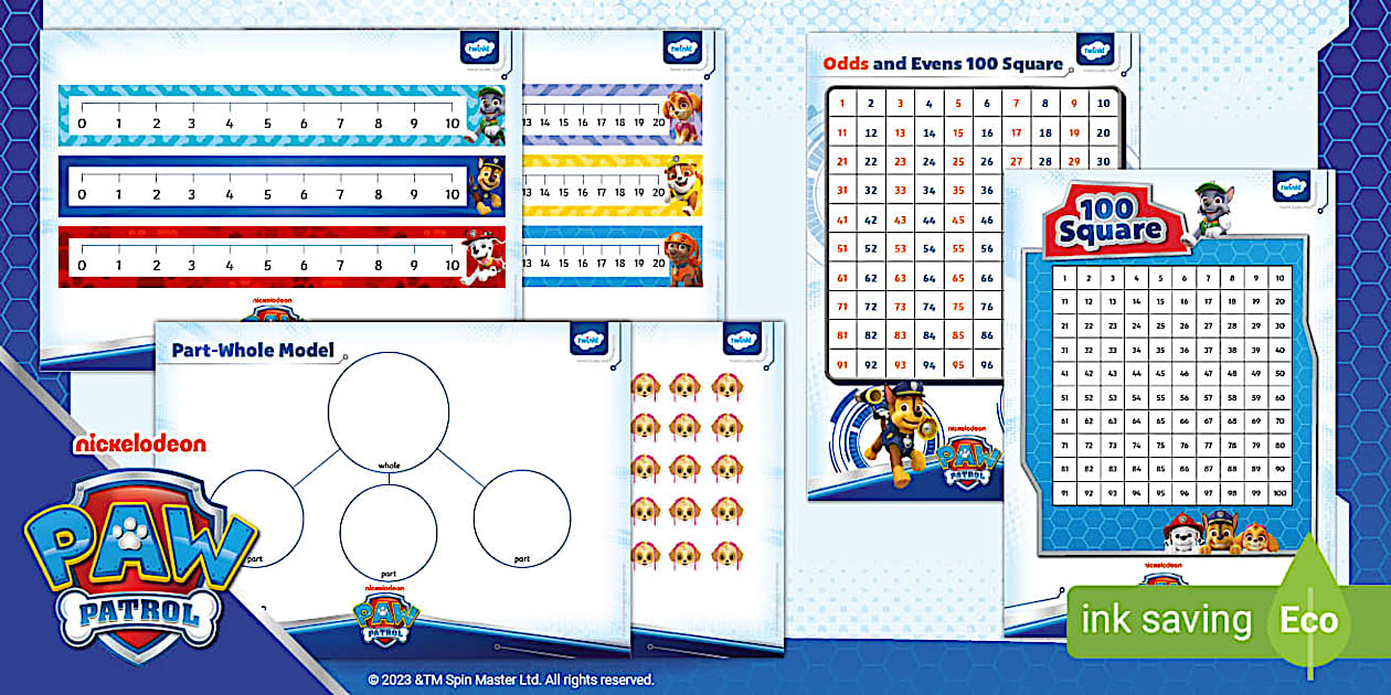 FREE! - 👉 PAW Patrol: Table Top Maths Aids Resource Pack