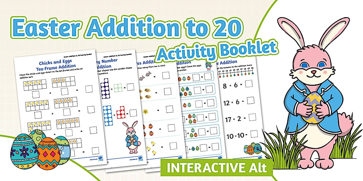 Easter Maths Activity Book: Addition to 20 Activity Booklet