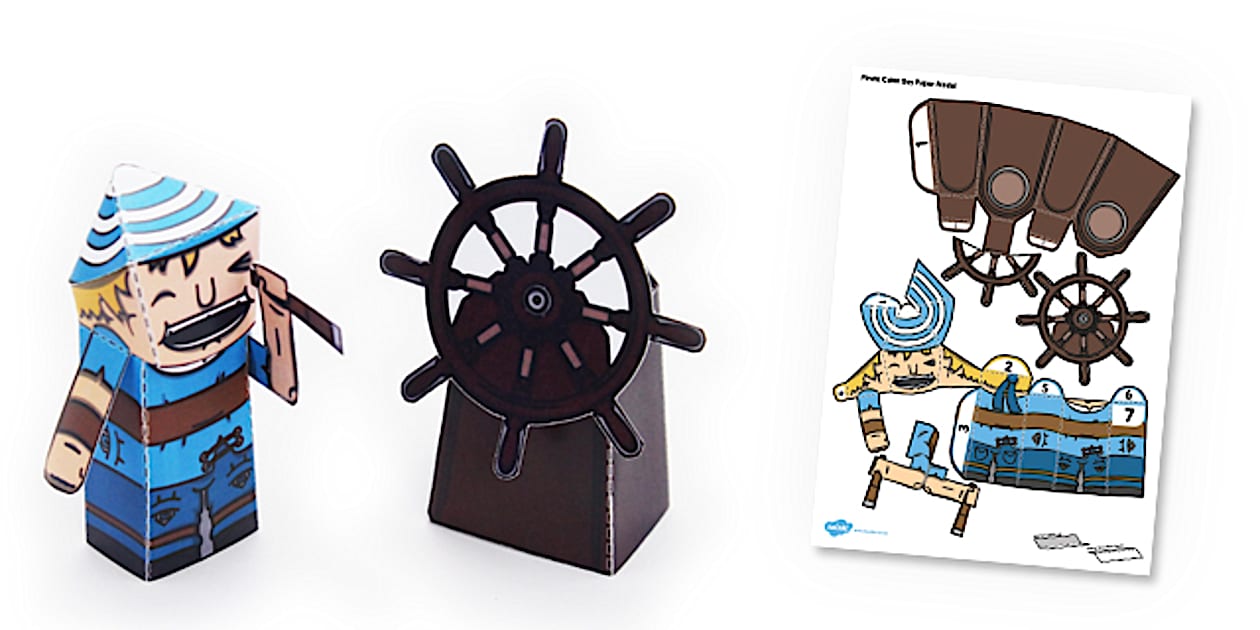 Pirate Cabin Boy Paper Model (teacher made) - Twinkl