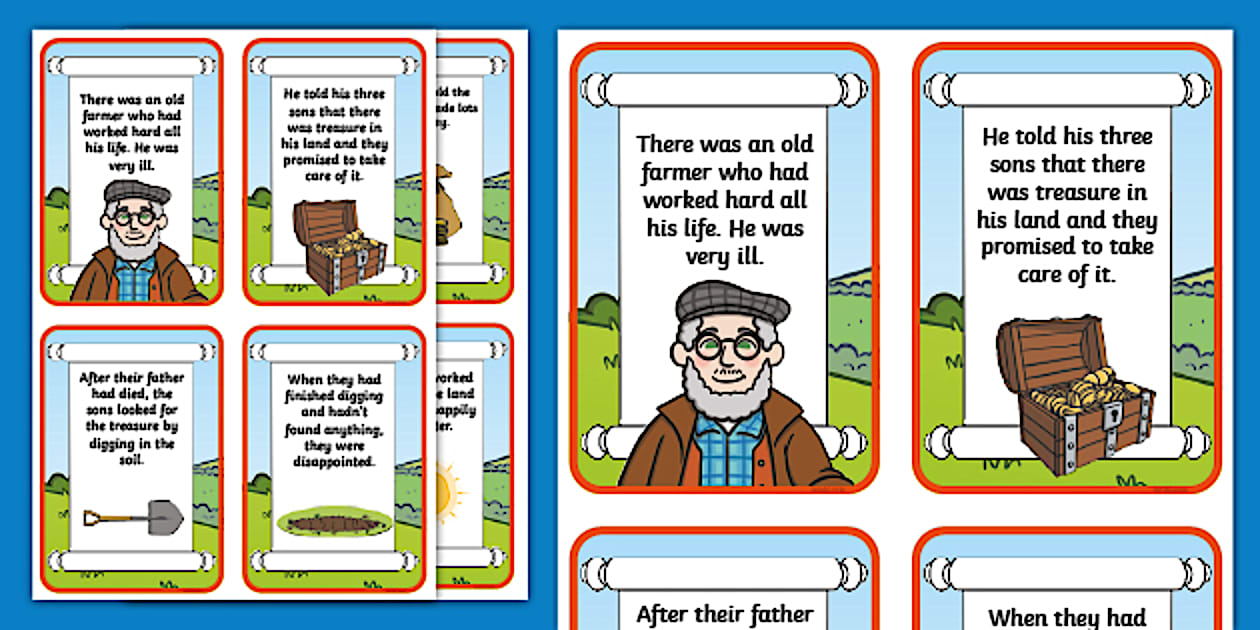 The Farmer and His Sons Freeze Frame Drama Flashcards