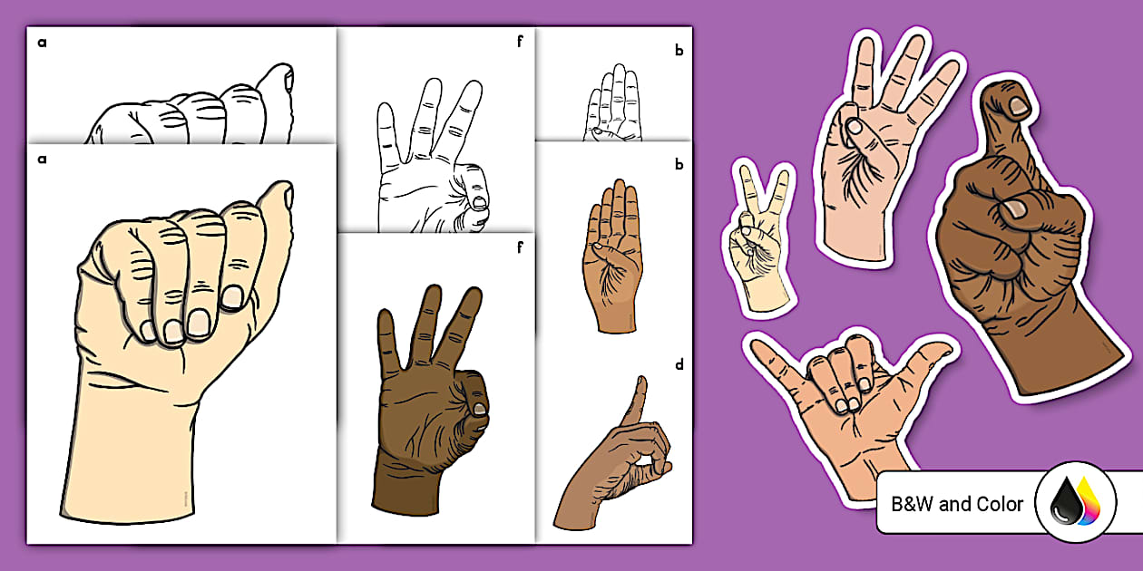 ASL Letters Handshape Cutouts (Teacher-Made) - Twinkl