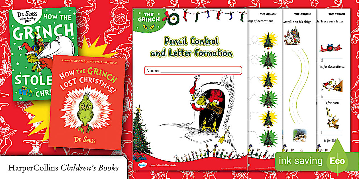 FREE! - The Grinch Handwriting and Pencil Control Activity Booklet