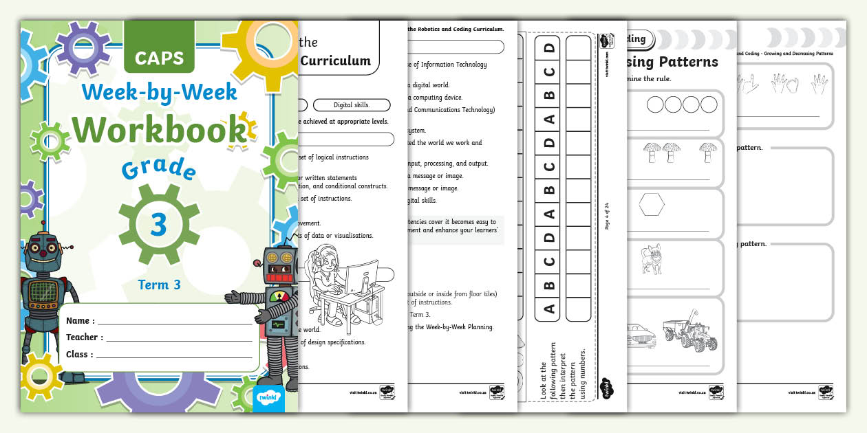 Robotics and Coding - Grade 3 Term 3 CAPS Workbook. - Twinkl