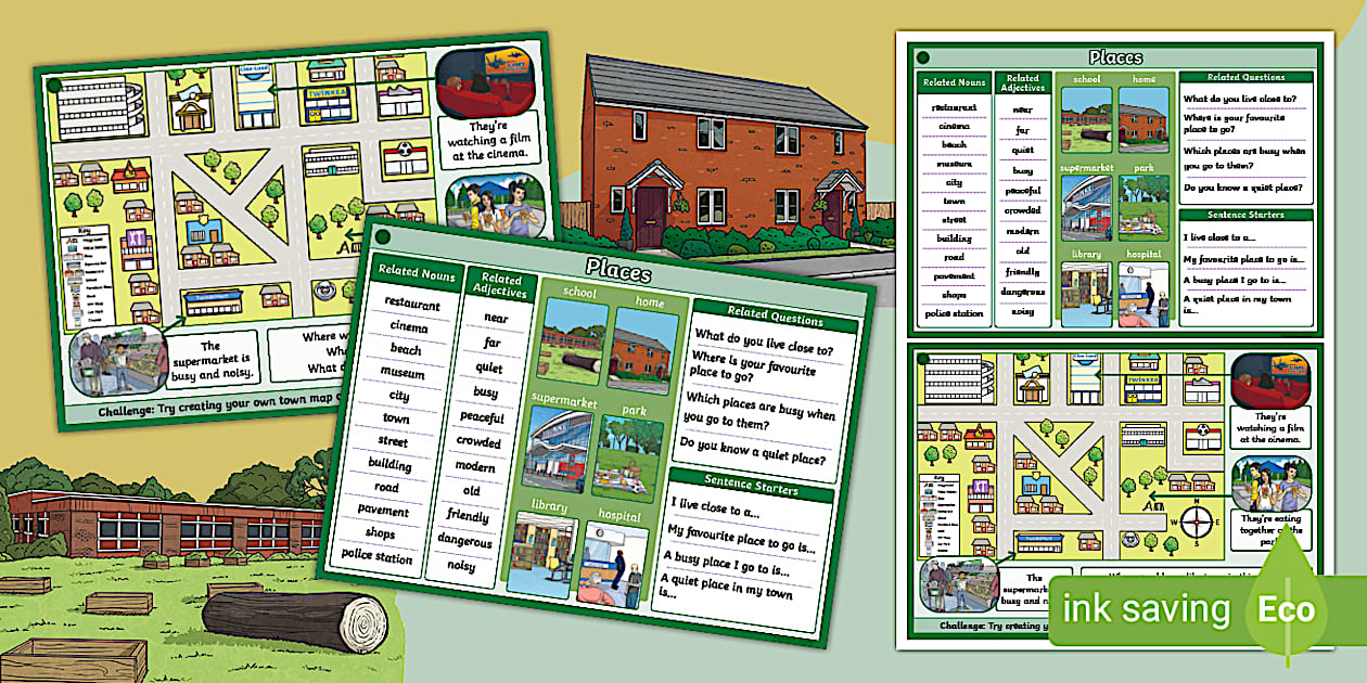 New to English EAL Places Vocabulary Knowledge Organiser