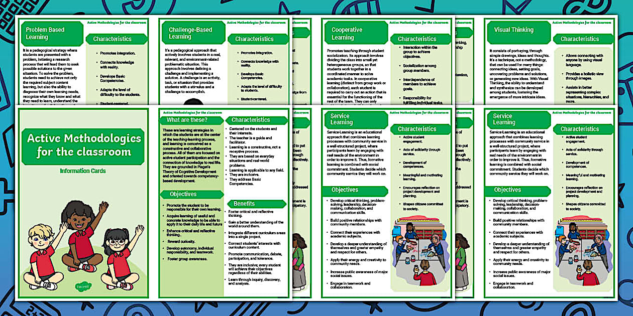 Active Methodologies for the classroom: Information cards