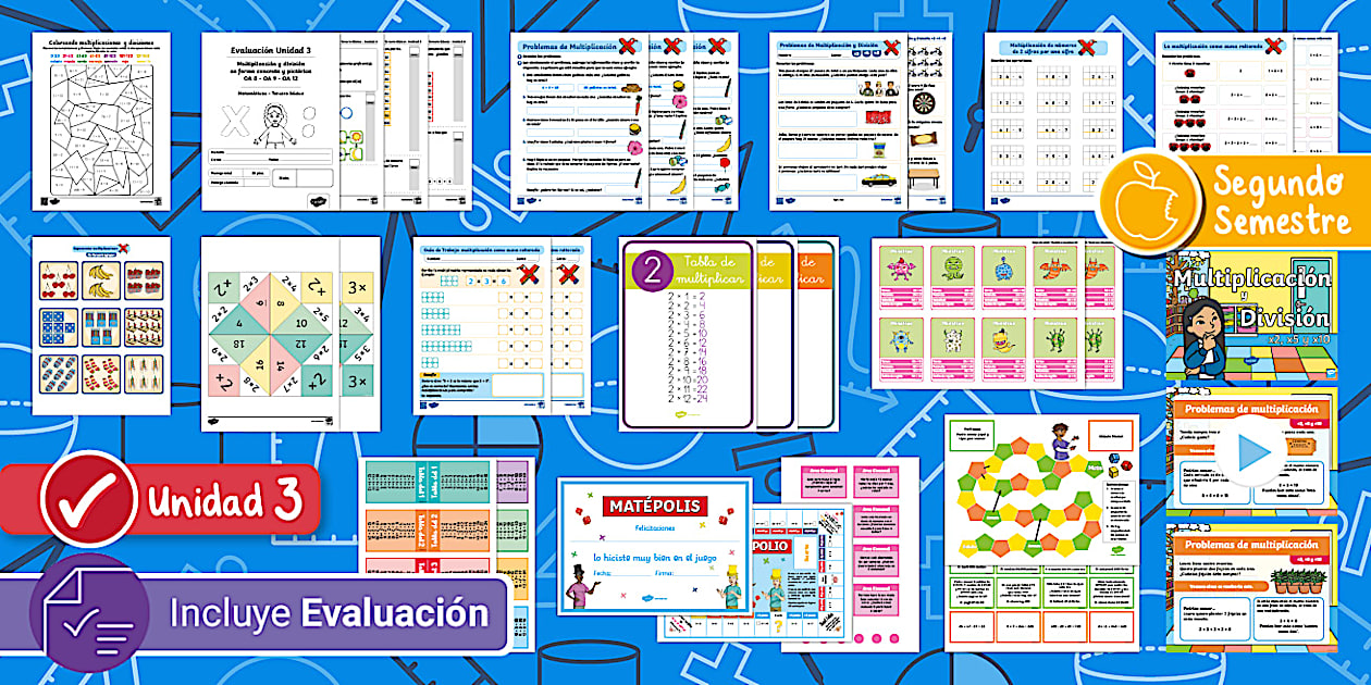 Pack Matemáticas: 3º - Tablas de Multiplicar - Unidad 3