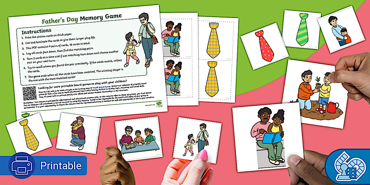 Father's Day Memory Game (Teacher-Made) - Twinkl