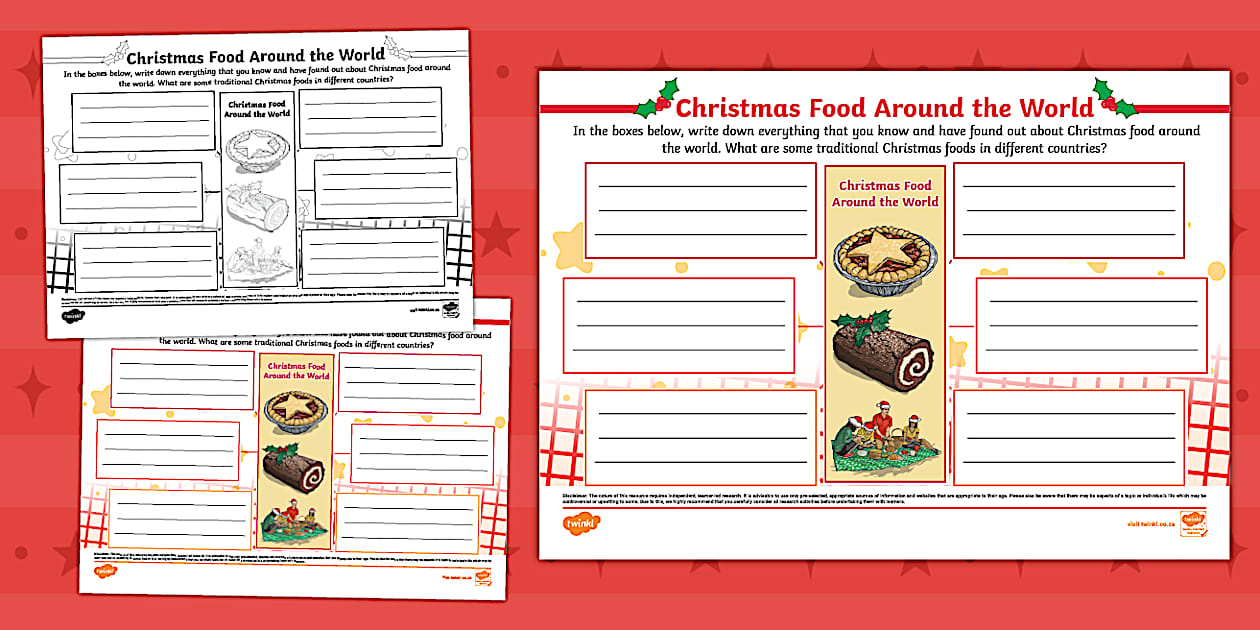 Christmas Food Around the World Mind Map - Twinkl