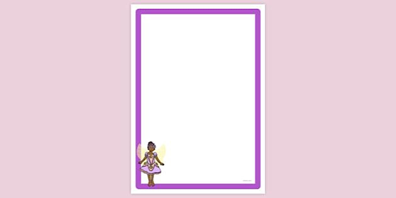 Simple Blank Sugar Plum Fairy Page Border | Save time
