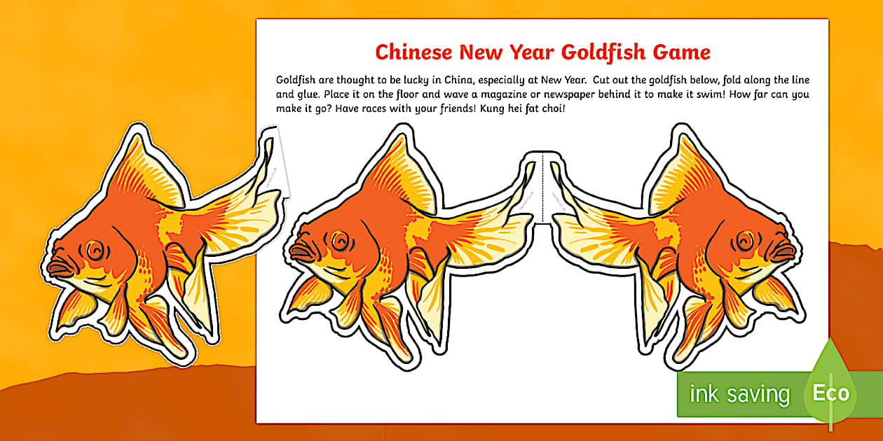 Black and White Chinese New Year Lucky Goldfish Game