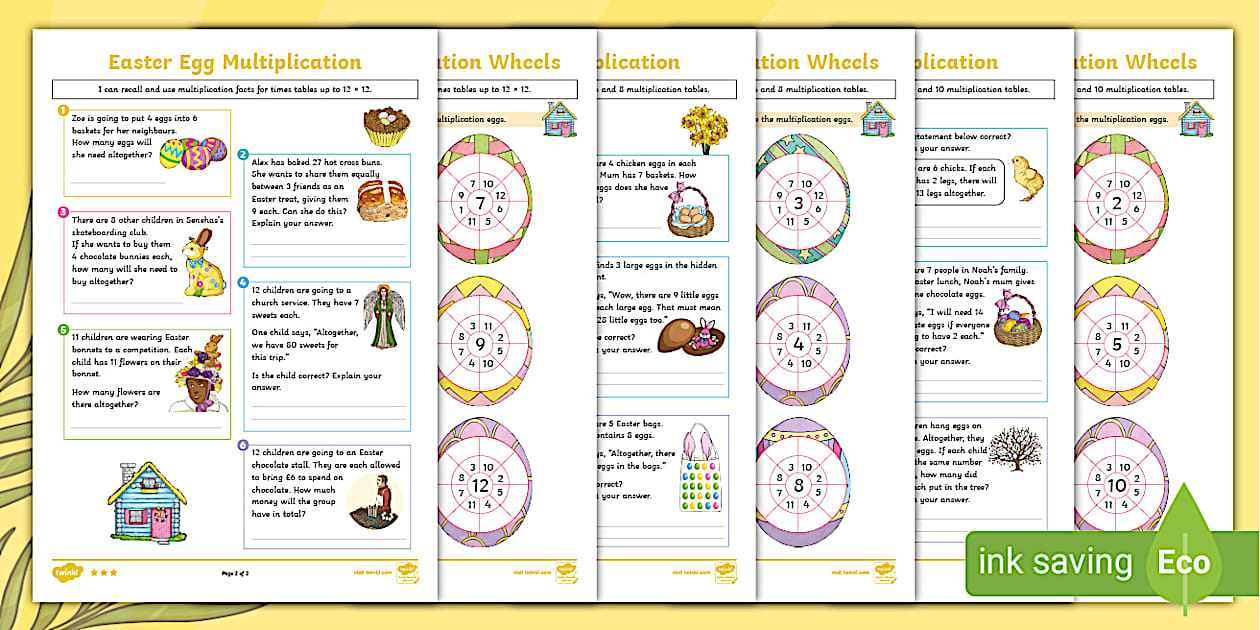 👉 Easter Egg Multiplication Wheel (teacher made) - Twinkl