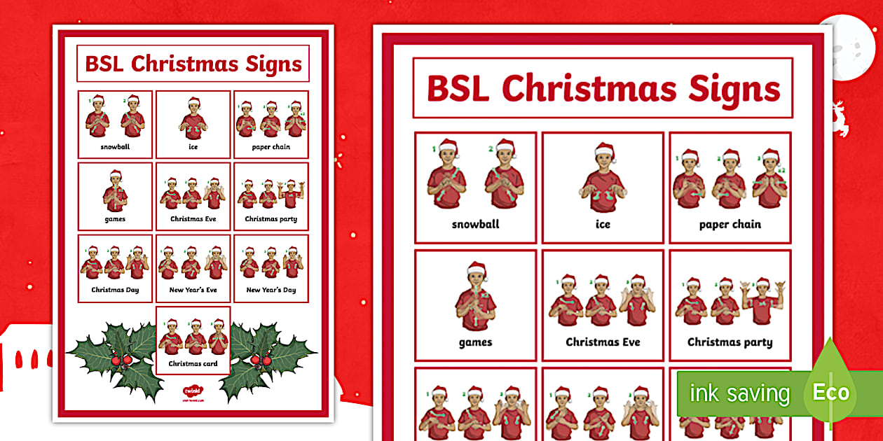 BSL Christmas New Large Display Poster (teacher made)