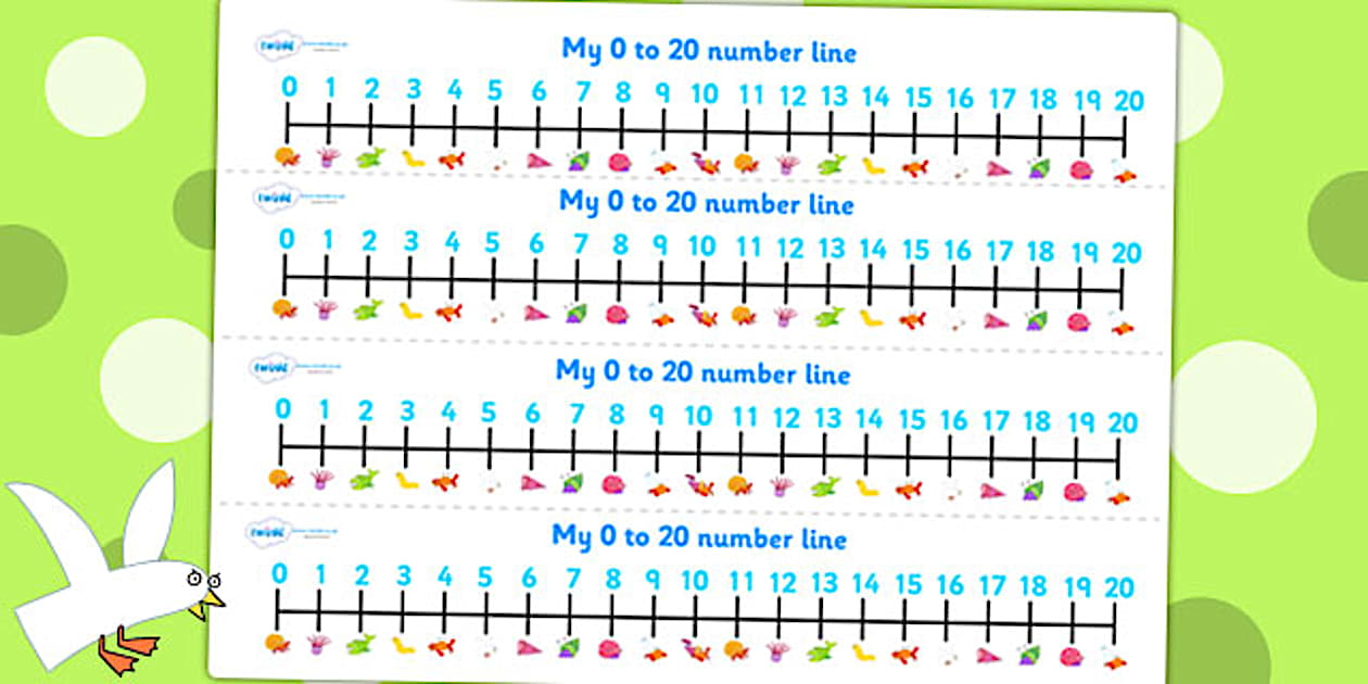 Number Lines 0-20 to Support Teaching on Sharing a Shell