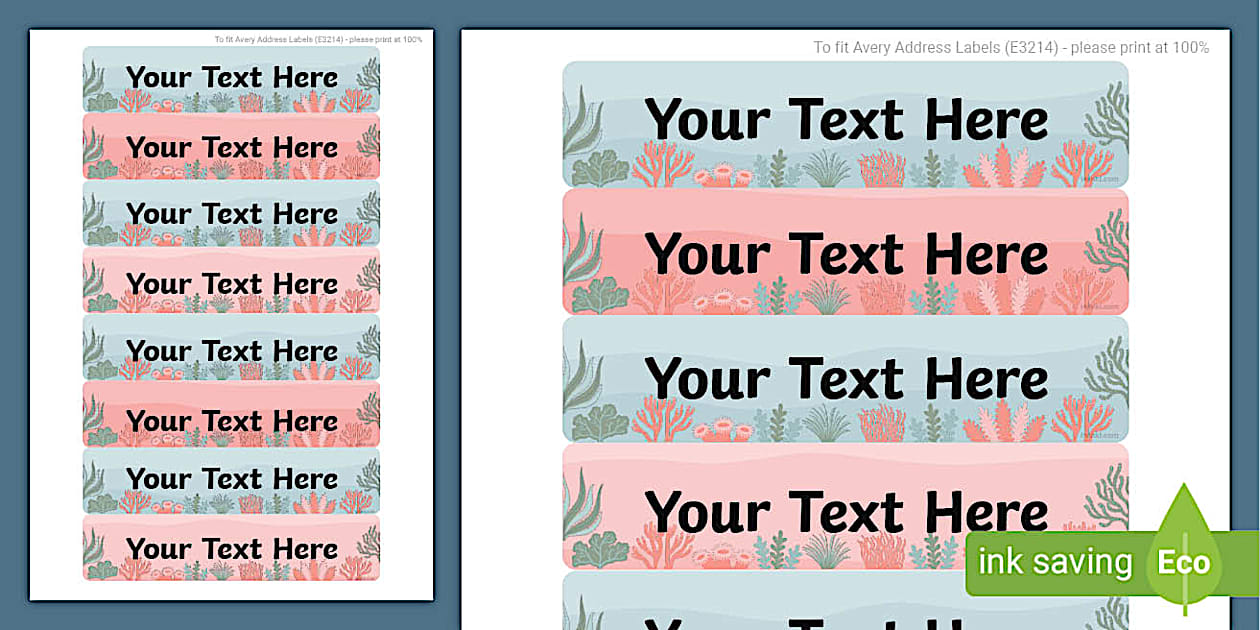 Under the Sea Themed Editable Tray Labels (teacher made)