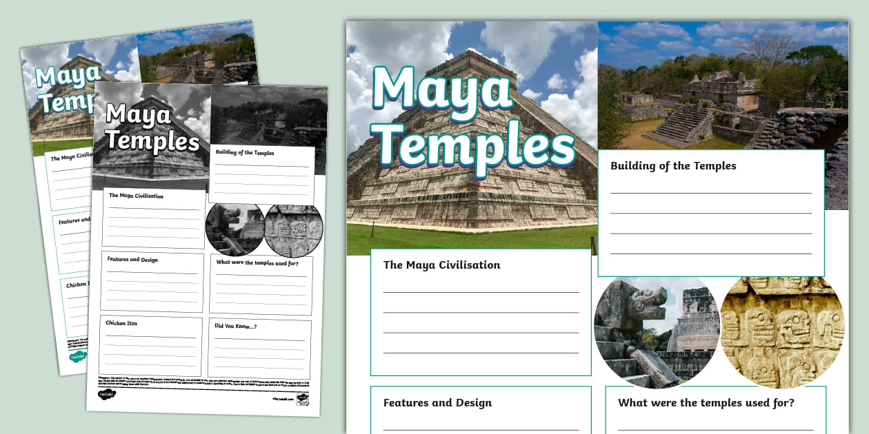 Maya Temples Fact File Template (teacher made) - Twinkl