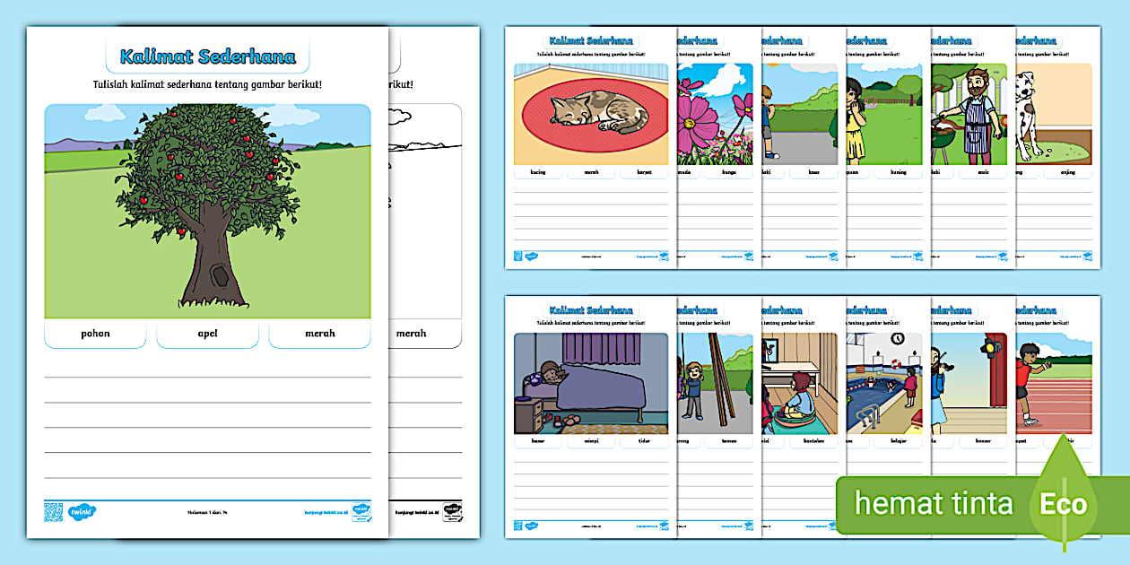 Worksheet Membuat Kalimat Sederhana (teacher made) - Twinkl