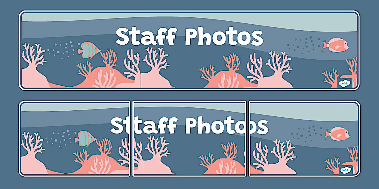 Under the Sea Themed Staff Photos Display Banner - Twinkl
