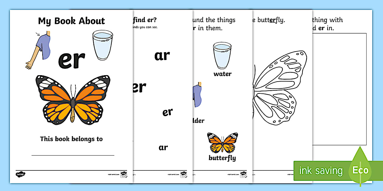 My Phase 3 Digraph Workbook (er) (teacher made) - Twinkl