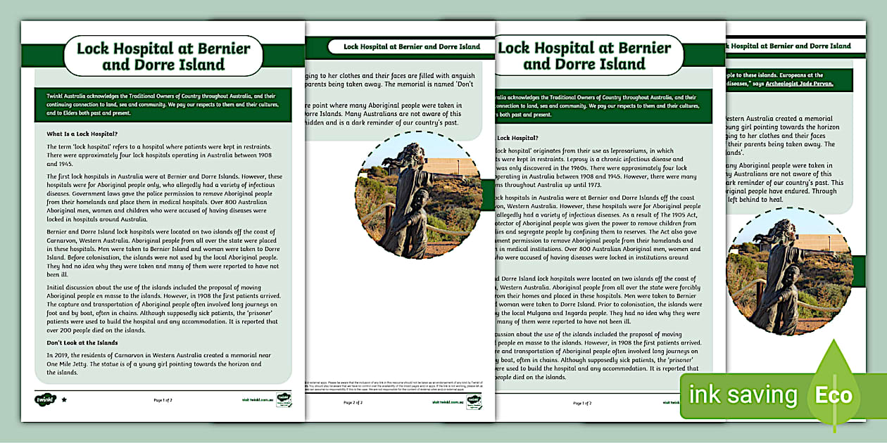 Lock Hospital Bernier and Dorre Island Fact File - Twinkl
