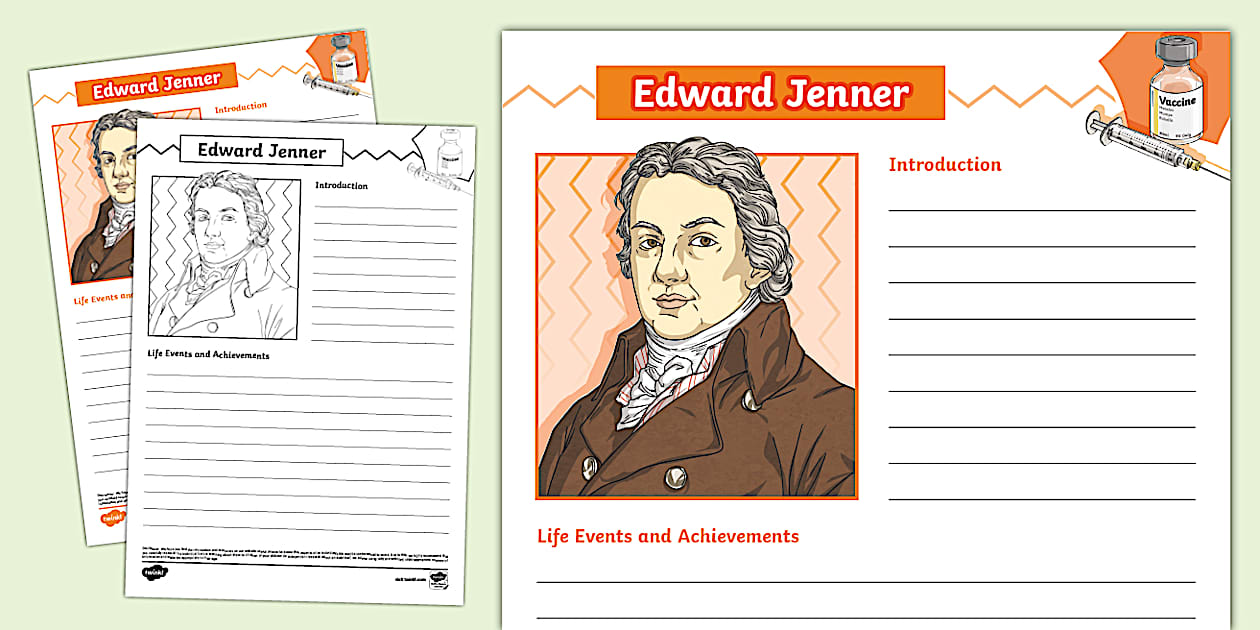 Edward Jenner Biography Template (Teacher-Made) - Twinkl