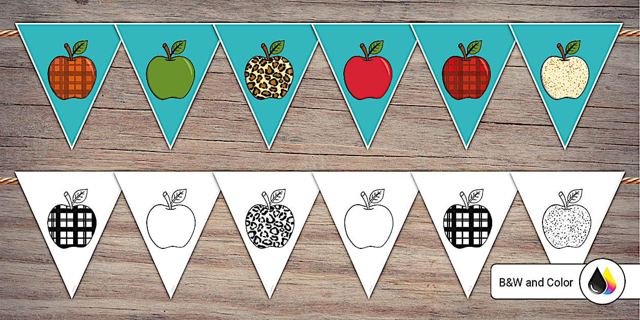 Apple Bunting for Bulletin Board Displays | Twinkl USA