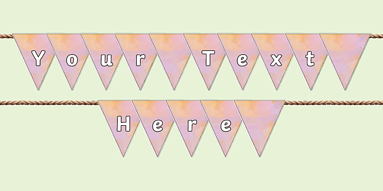 Editable Purple Orange Bunting (ティーチャーメイド)