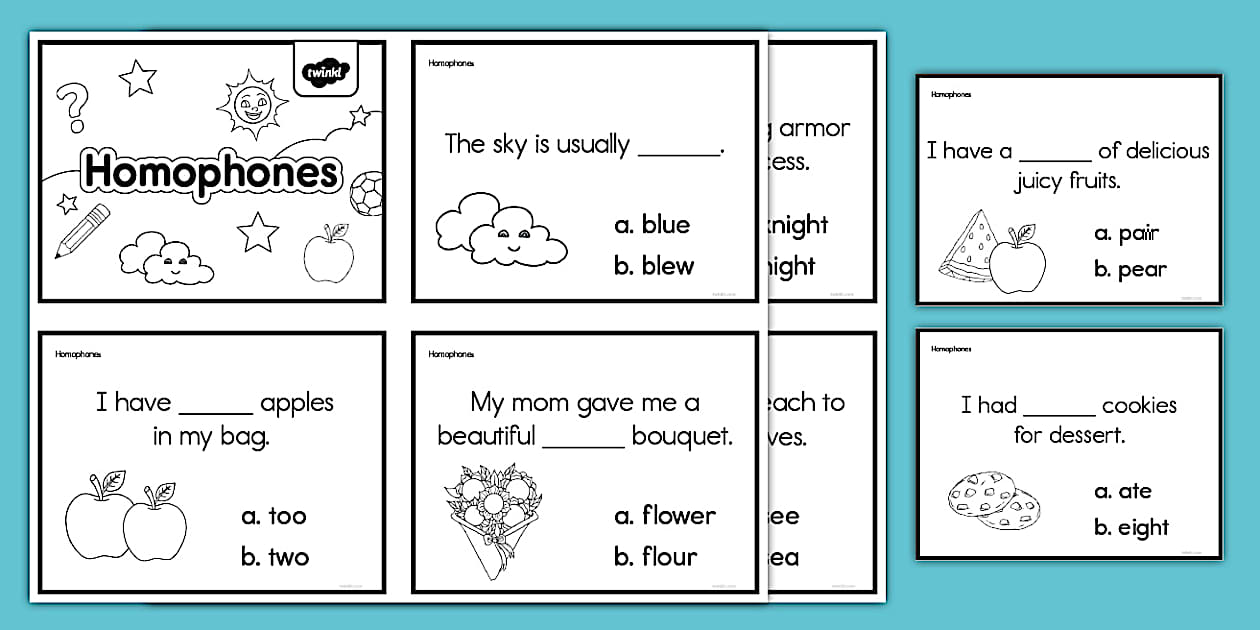 Second Grade Homophones Task Cards (teacher made) - Twinkl