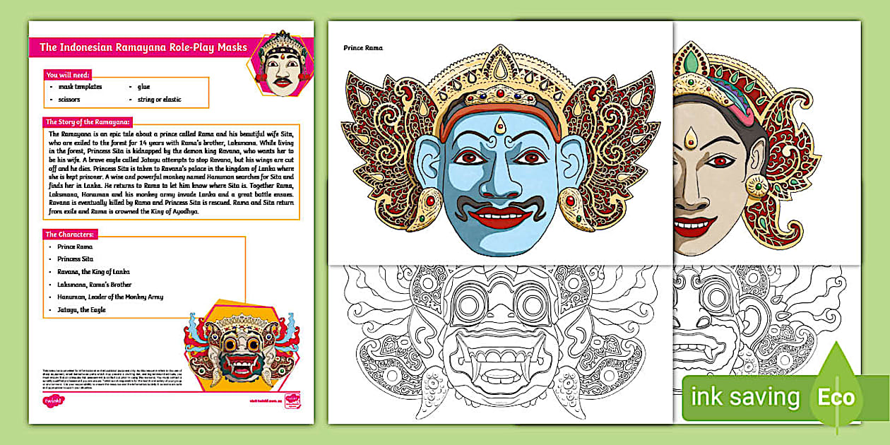The Indonesian Ramayana Role Play Masks (teacher made)