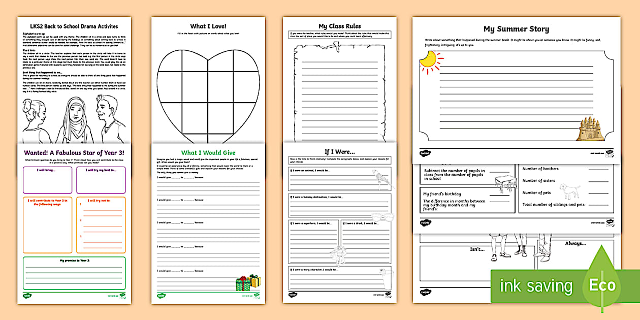 First Week Back Activity Pack for Year 3 (teacher made)