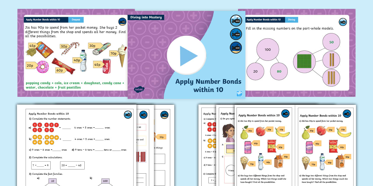 👉 Y3 DiM: Step 1 Apply Number Bonds within 10 - Twinkl