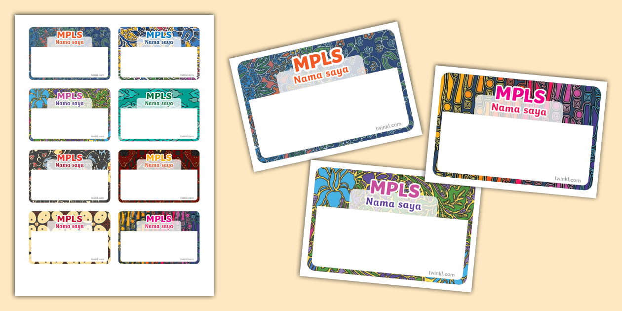Template Label Nama Batik MPLS (teacher made) - Twinkl