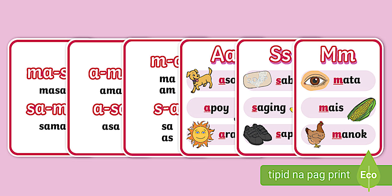 Marungko Approach flash cards (m, s, a) | Philippines | Twinkl
