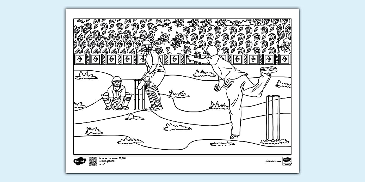 KS2 Cricket Mindfulness Colouring Page (teacher made)