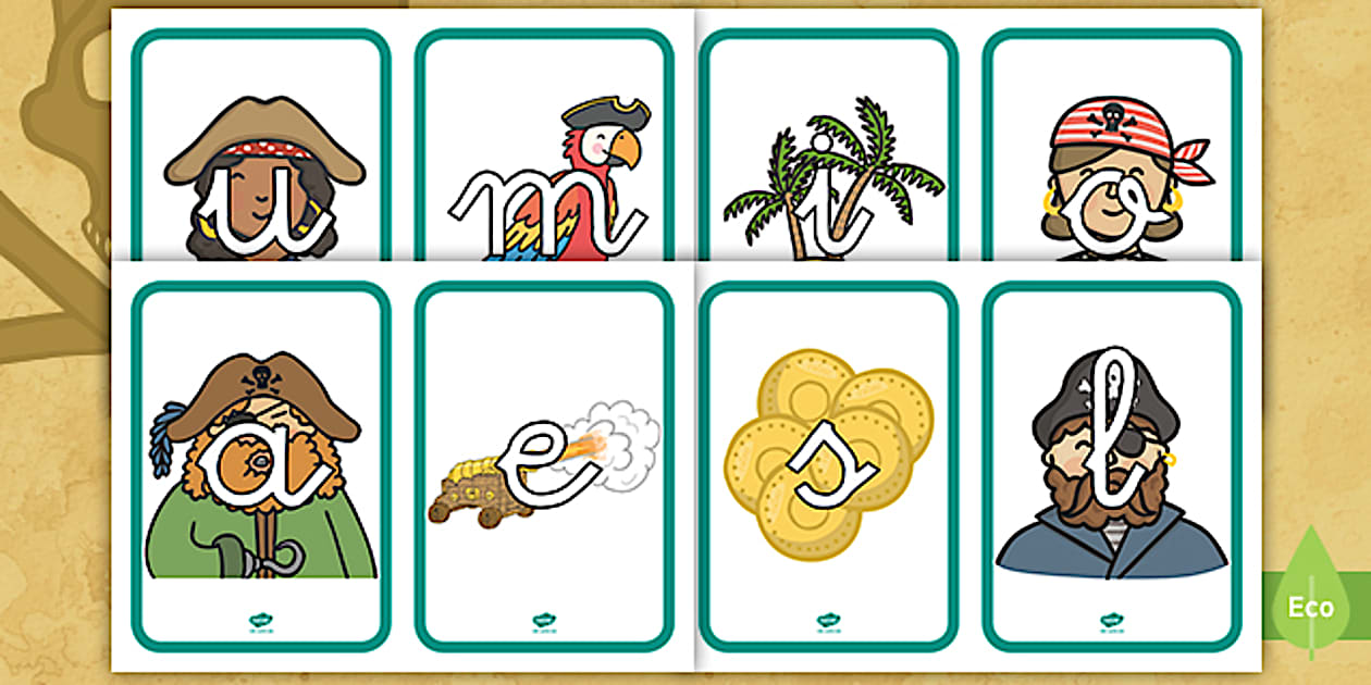 Tarjetas de fonemas: Los piratas (teacher made) - Twinkl