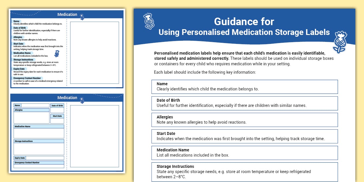 Personalised Medication Storage Labels (teacher made)