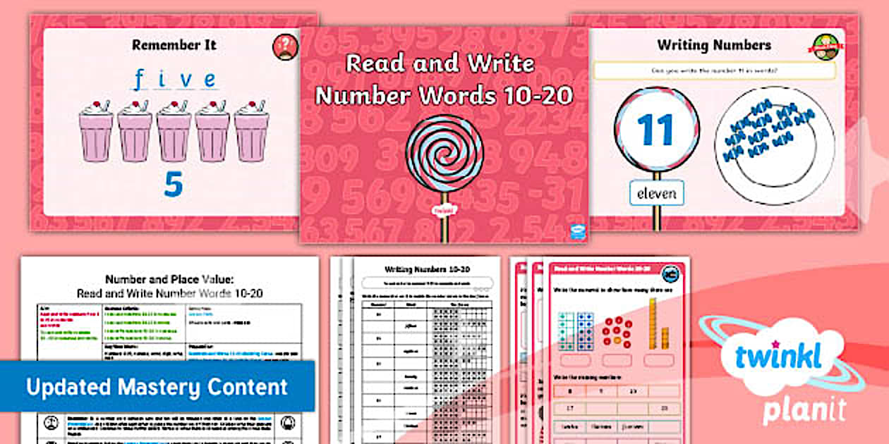 Year 1 Number Words to Twenty PlanIt Maths Lesson 25