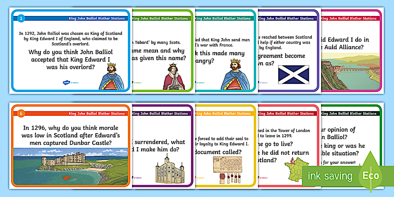 King John Balliol Blether Stations (teacher made) - Twinkl