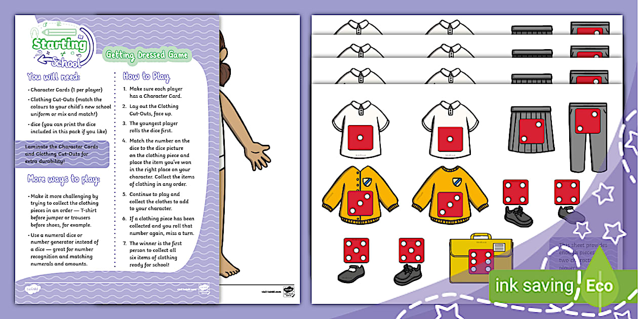 School Readiness: Getting Dressed Game (Teacher-Made)