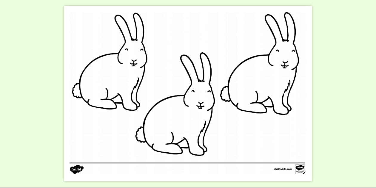 Cute Rabbits Colouring Page | Colouring Sheets - Twinkl