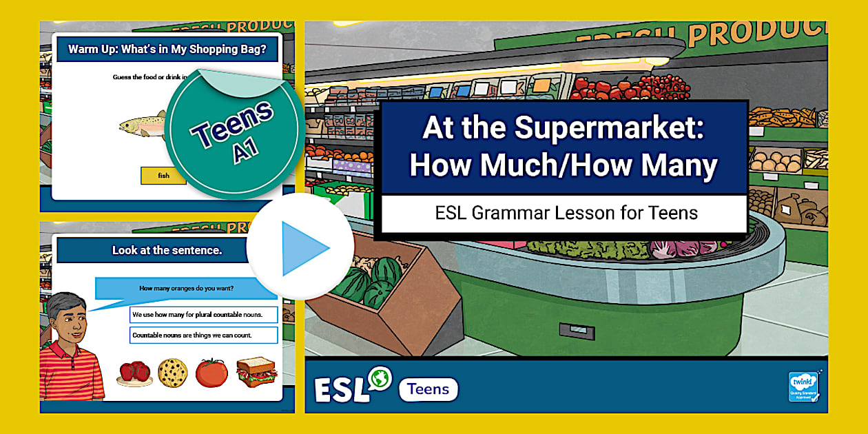 ESL At The Supermarket: How Much/How Many Lesson - Twinkl