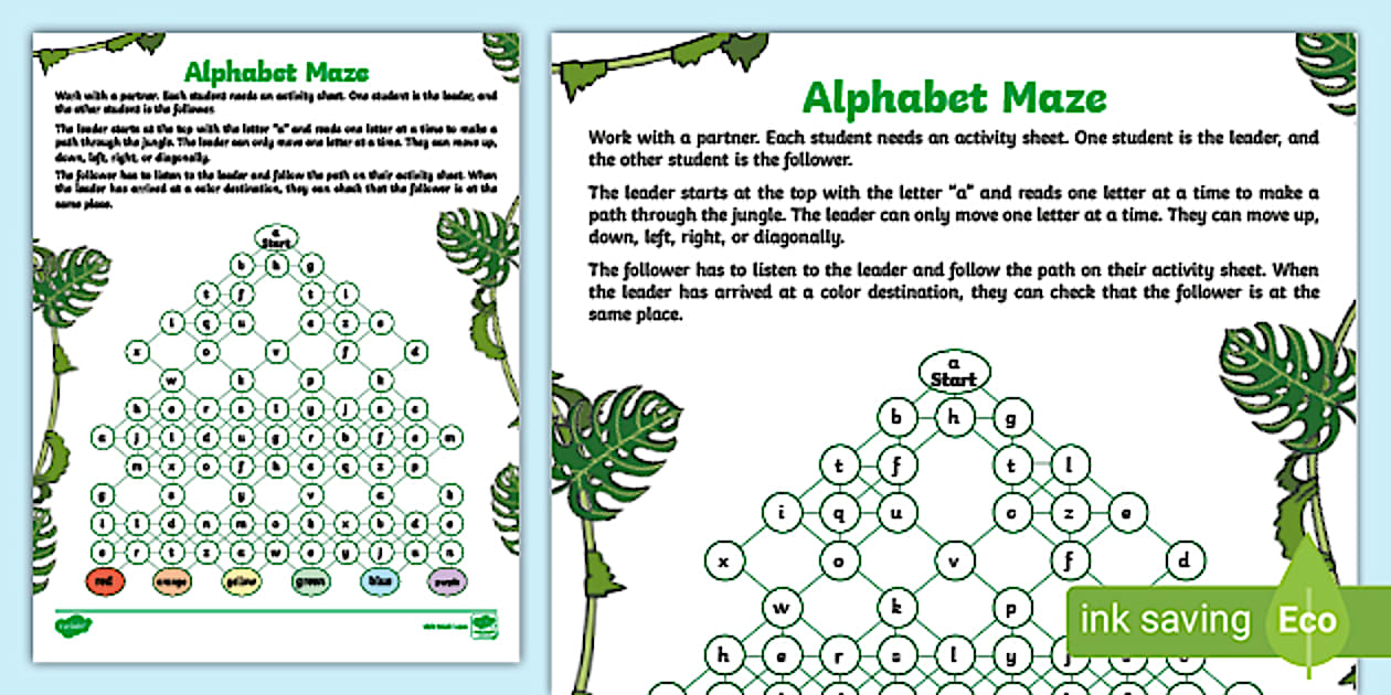 ELL Alphabet Maze Worksheet - Twinkl